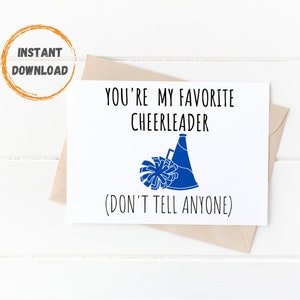 Cheer Card, Printable Blank Card, Game Day, Good Luck, Cheerleader ...