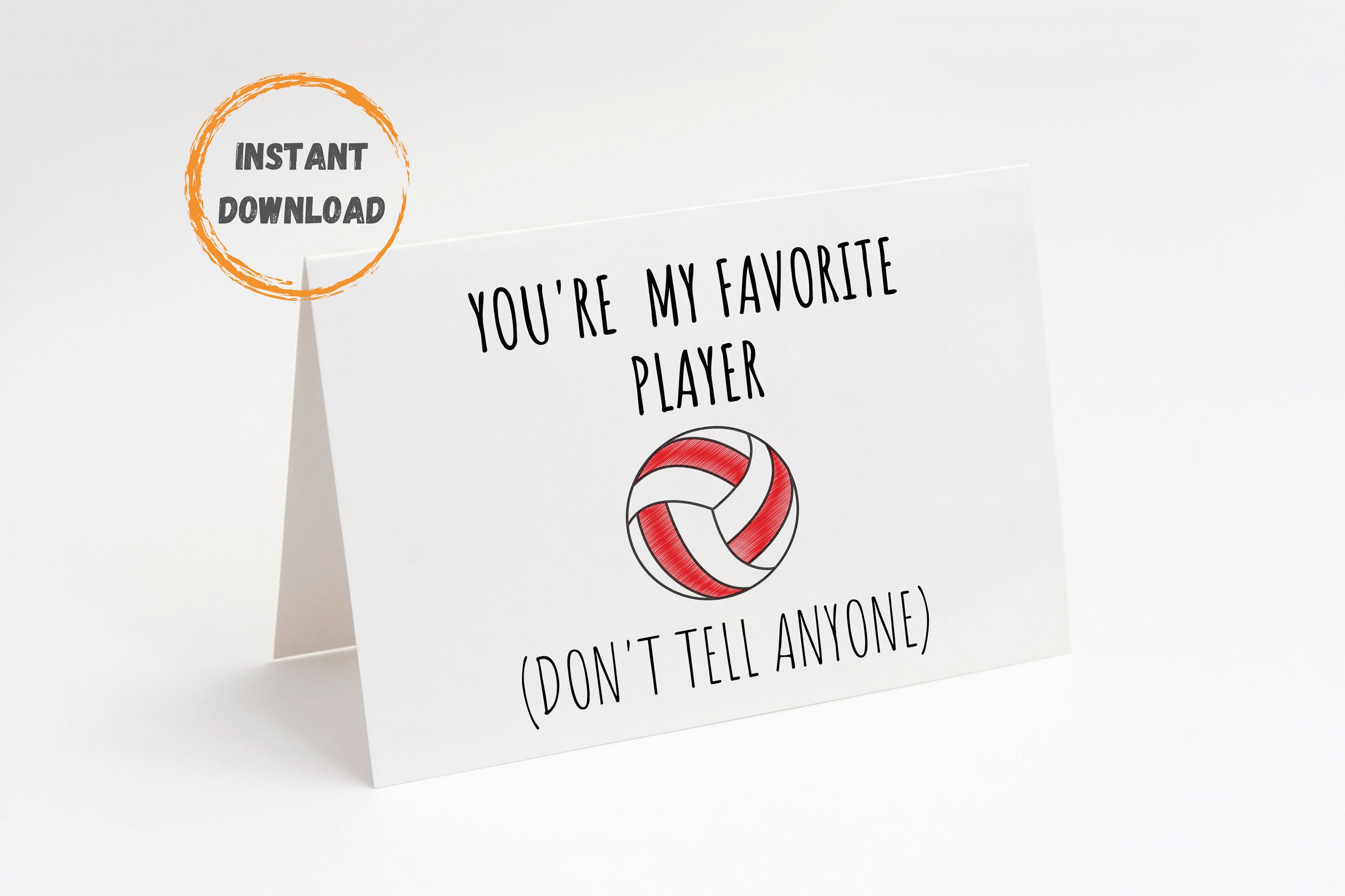 Printable Volleyball Card, Funny Volleyball Card, Game Day, Good Luck ...