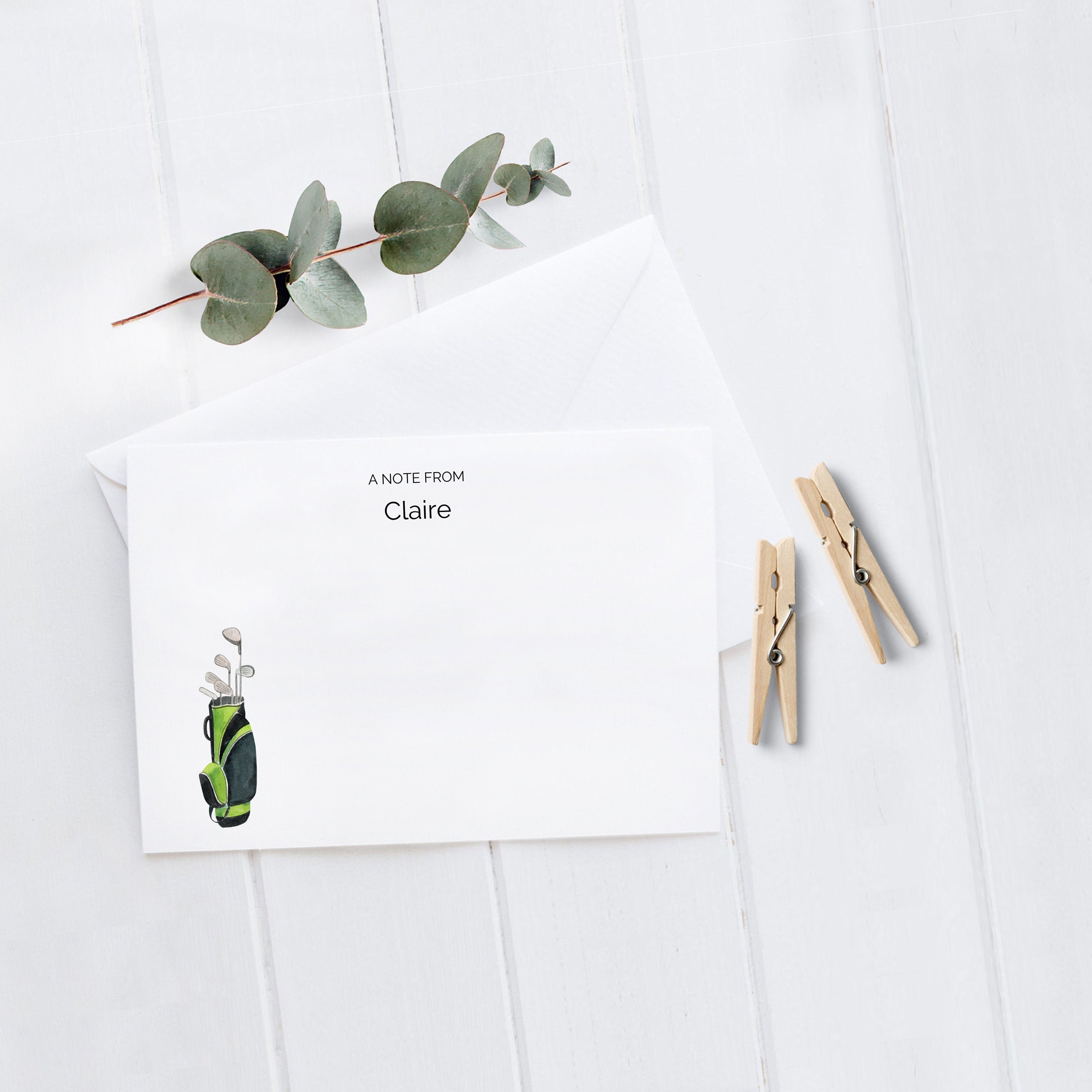 Golf Note Cards, Gift for Golfer, Personalized Stationary, Golf Gift ...