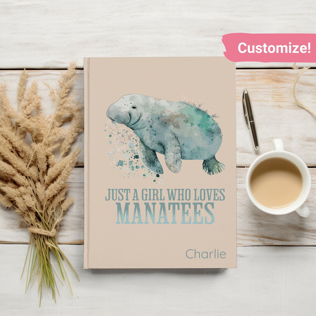 Manatee Journal, Personalized Notebook for Manatee Lovers, Hardcover ...