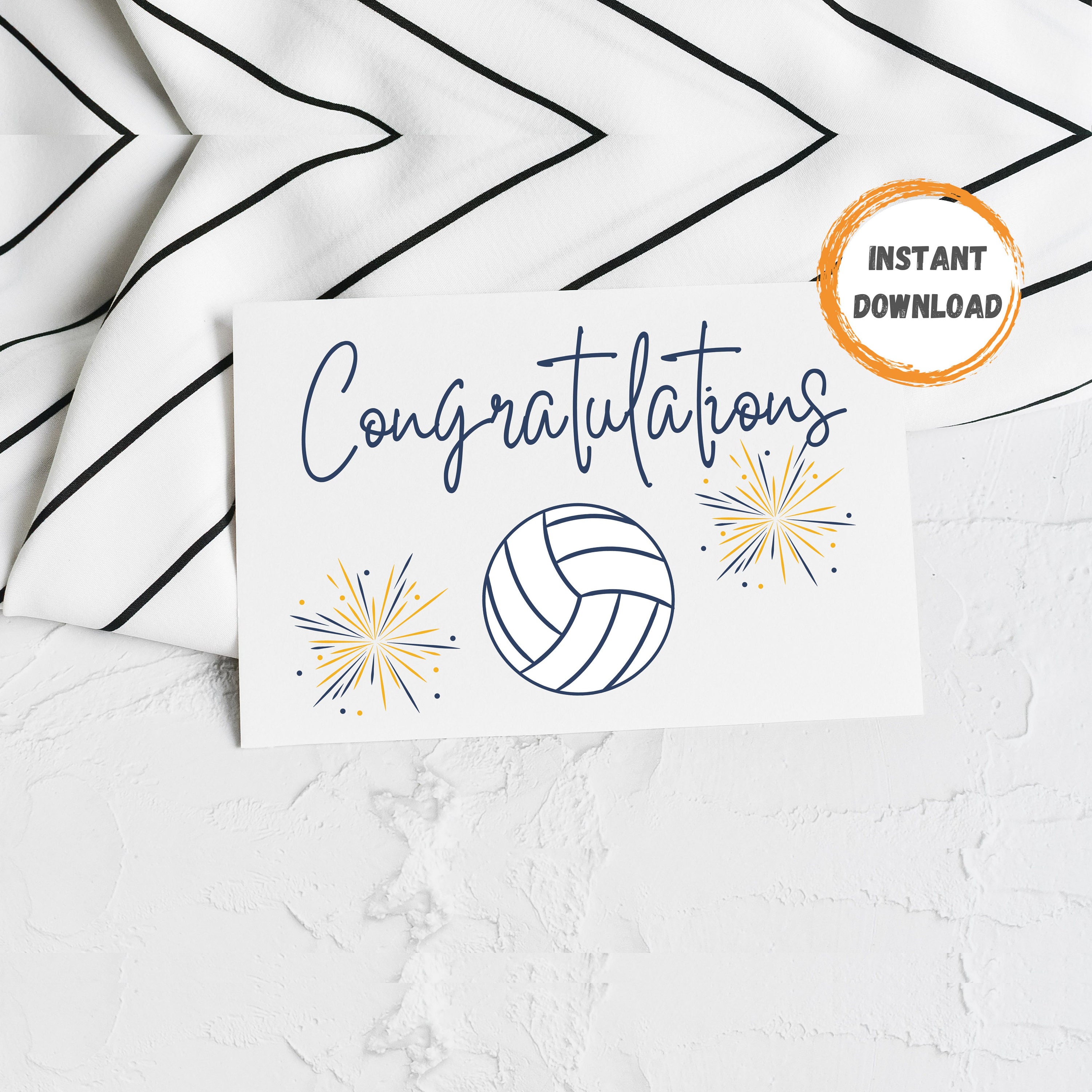 Congratulations Volleyball Card Printable Card (Download Now) - Etsy