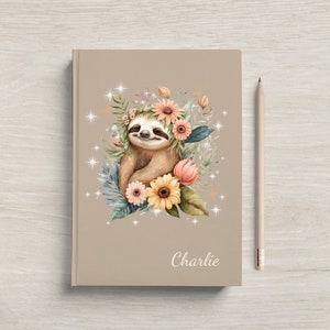 Sloth Notebook, Cute Sloth Journal, Personalized Journal, Custom ...