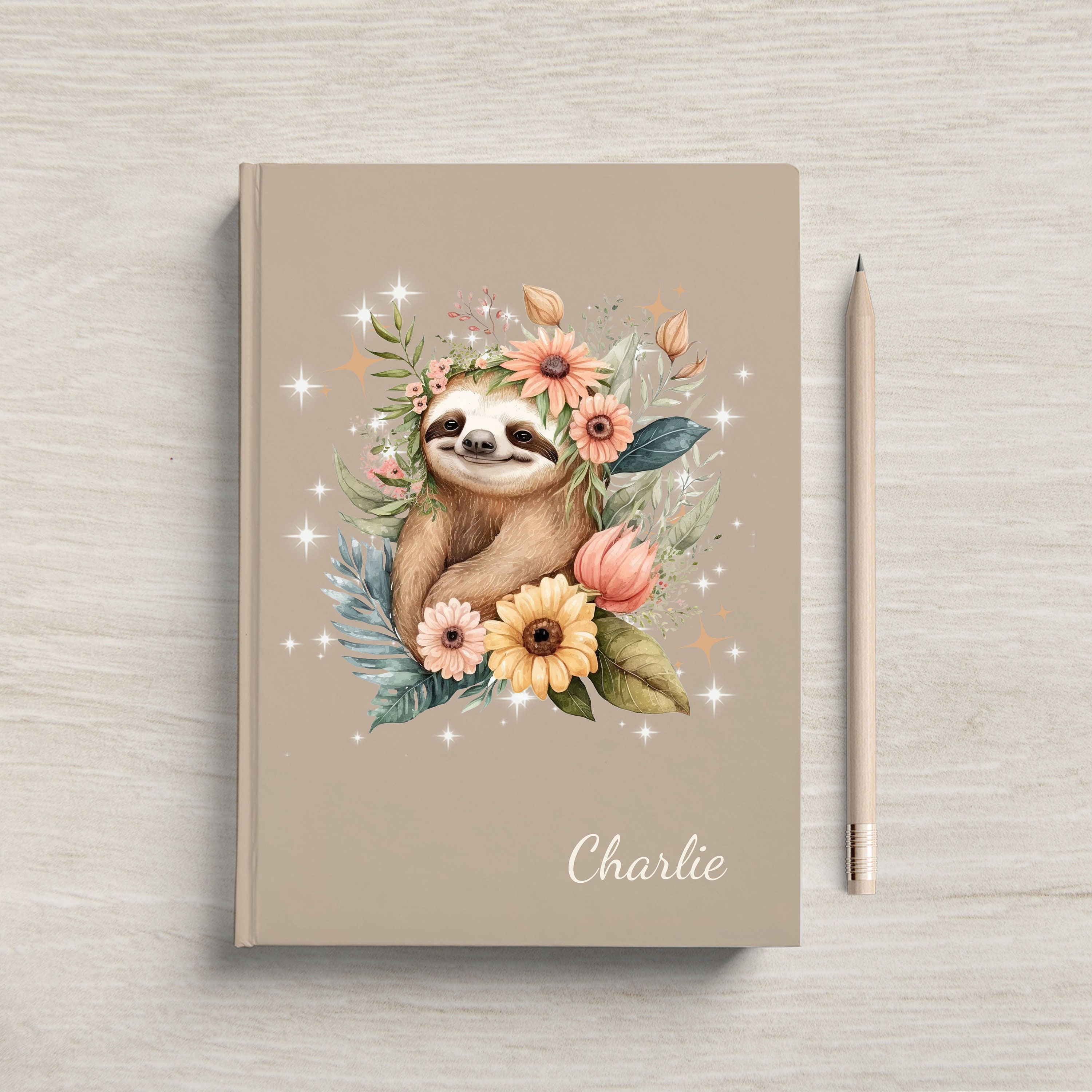 Sloth Notebook, Cute Sloth Journal, Personalized Journal, Custom ...