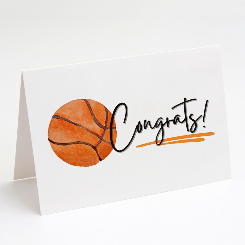 Basketball Congrats Card Printable, Sports Graduation Card, Instant ...