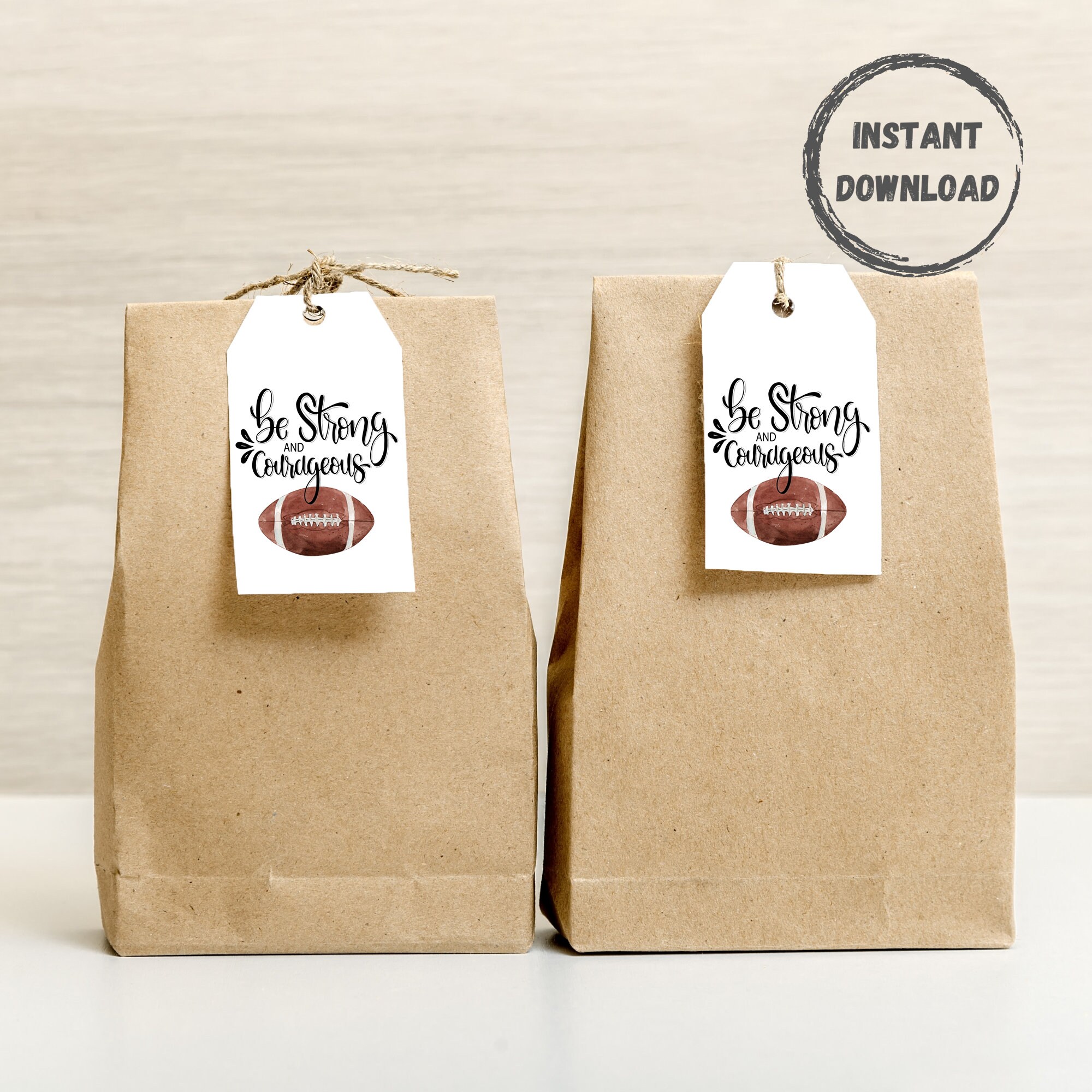 Football Snack Bag Tag Printable Good Luck Tags Bible Verse - Etsy