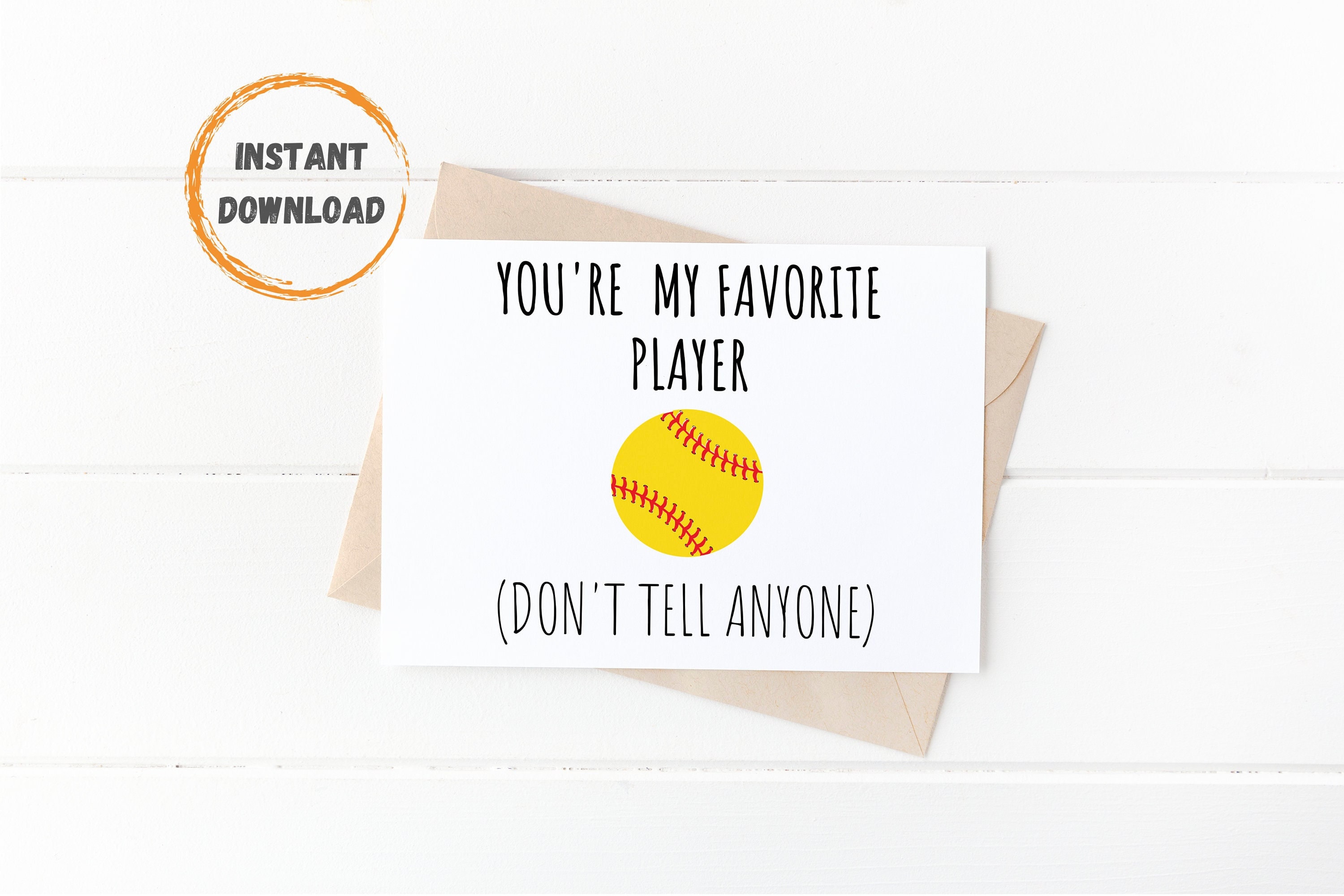 Softball Card, Printable Card, Game Day, Good Luck, Softball Birthday ...