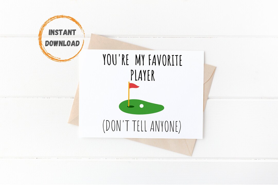 Golf Blank Card Printable Card Game Day Good Luck Golfer - Etsy