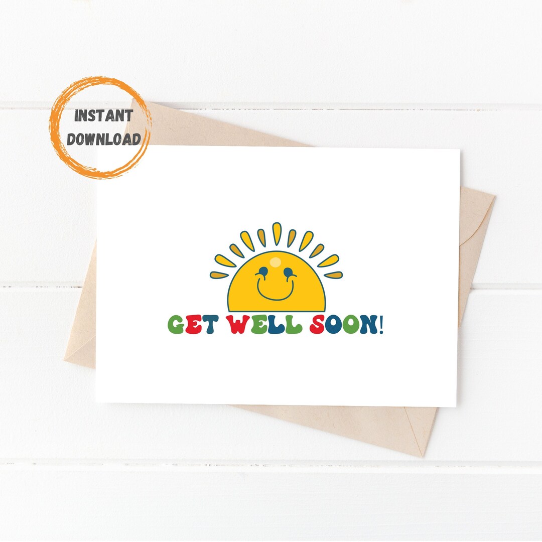 Get Well Soon Printable Card, Encouragement Card, Digital Download, 5x7 ...
