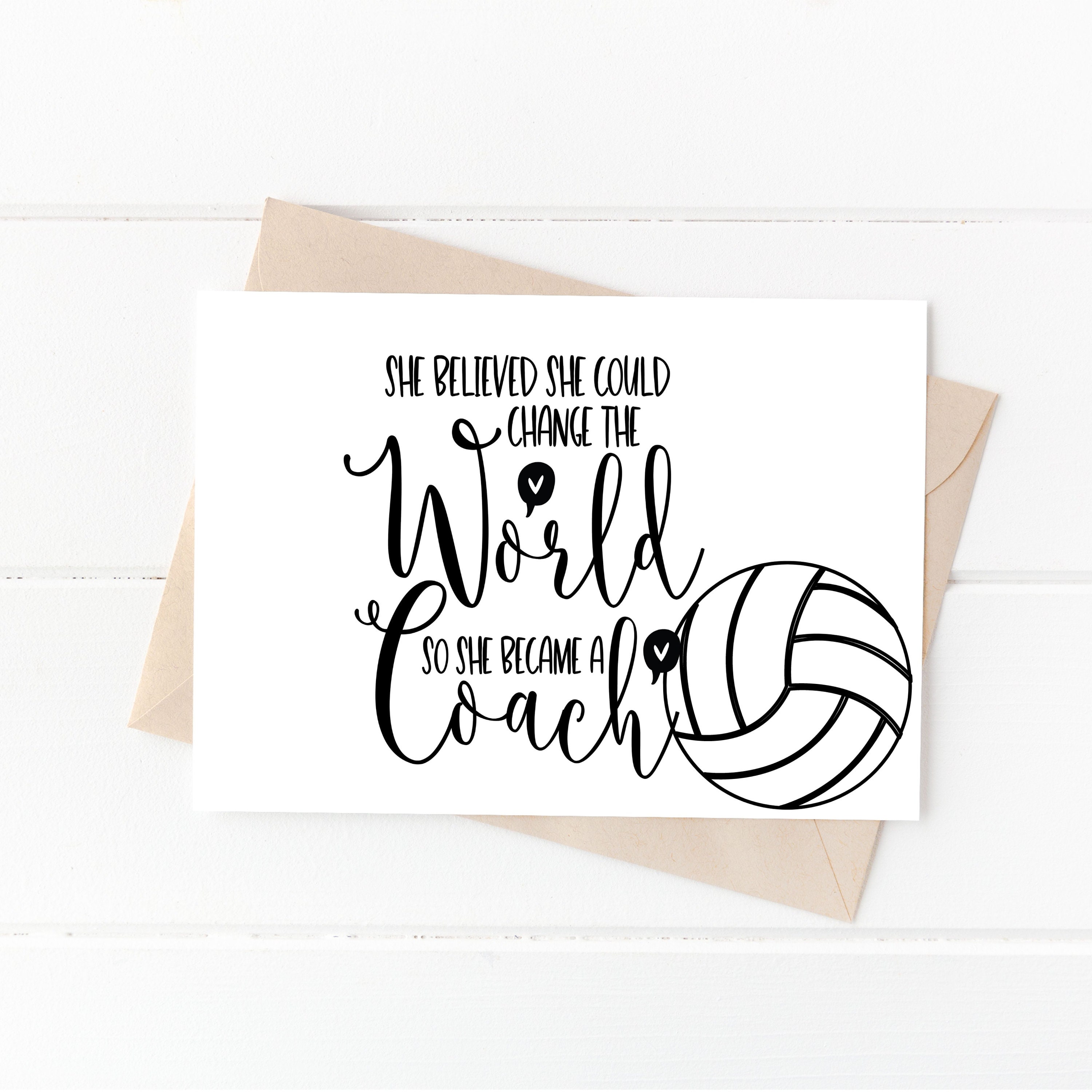 Volleyball Coach Card Printable Note Card Digital Download - Etsy