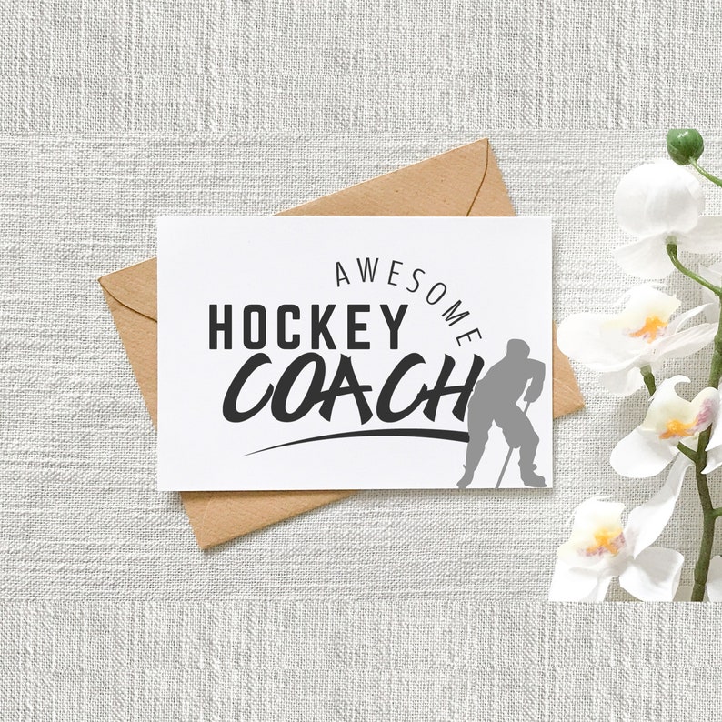Hockey Coach Thank You Card, Printable Card, Digital Download, Thank ...