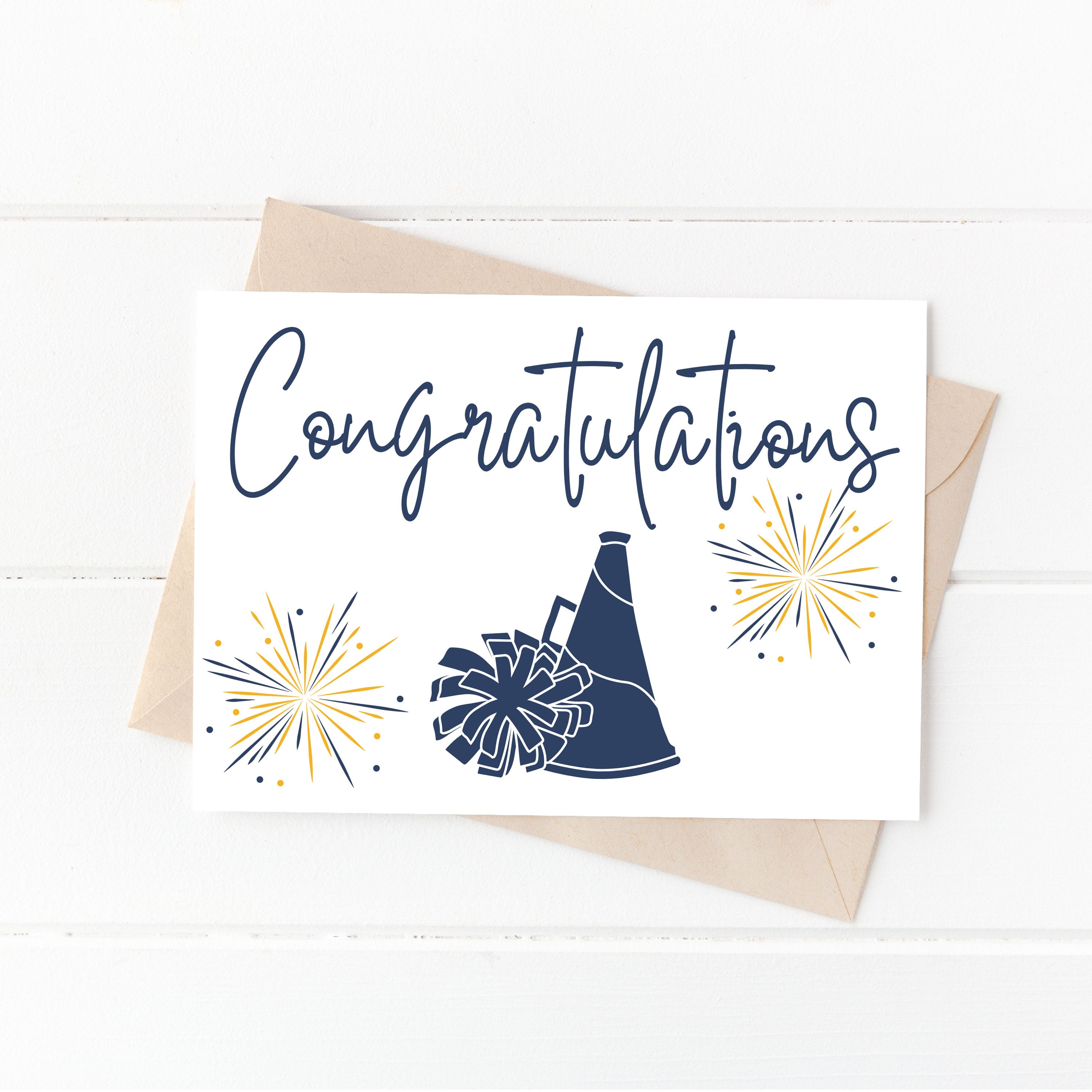 Cheerleader Congratulations Card, Printable Card, Digital Download, 5x7 ...