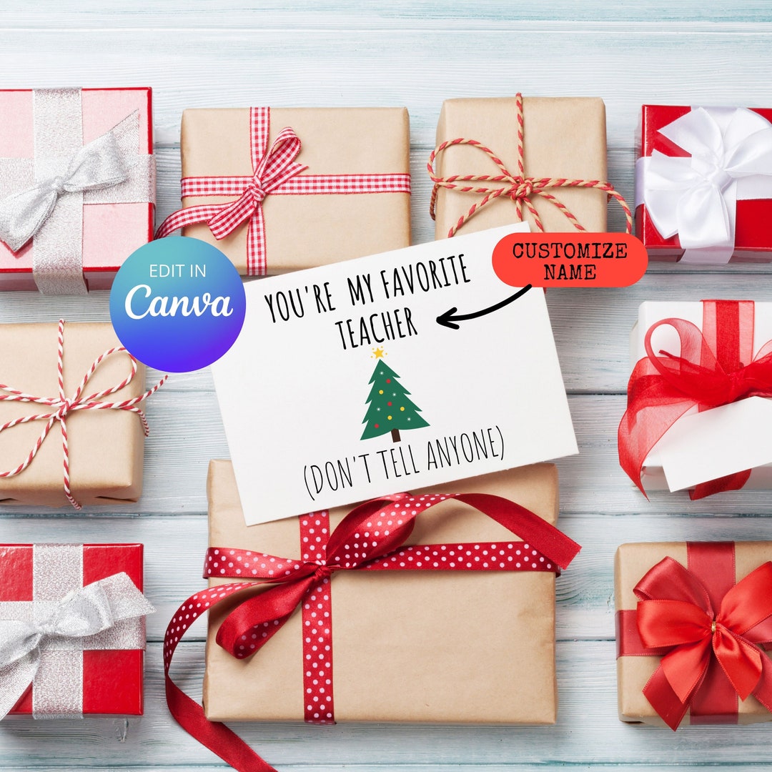 Printable Teacher Christmas Card, Funny Teacher Card, Xmas Card for ...