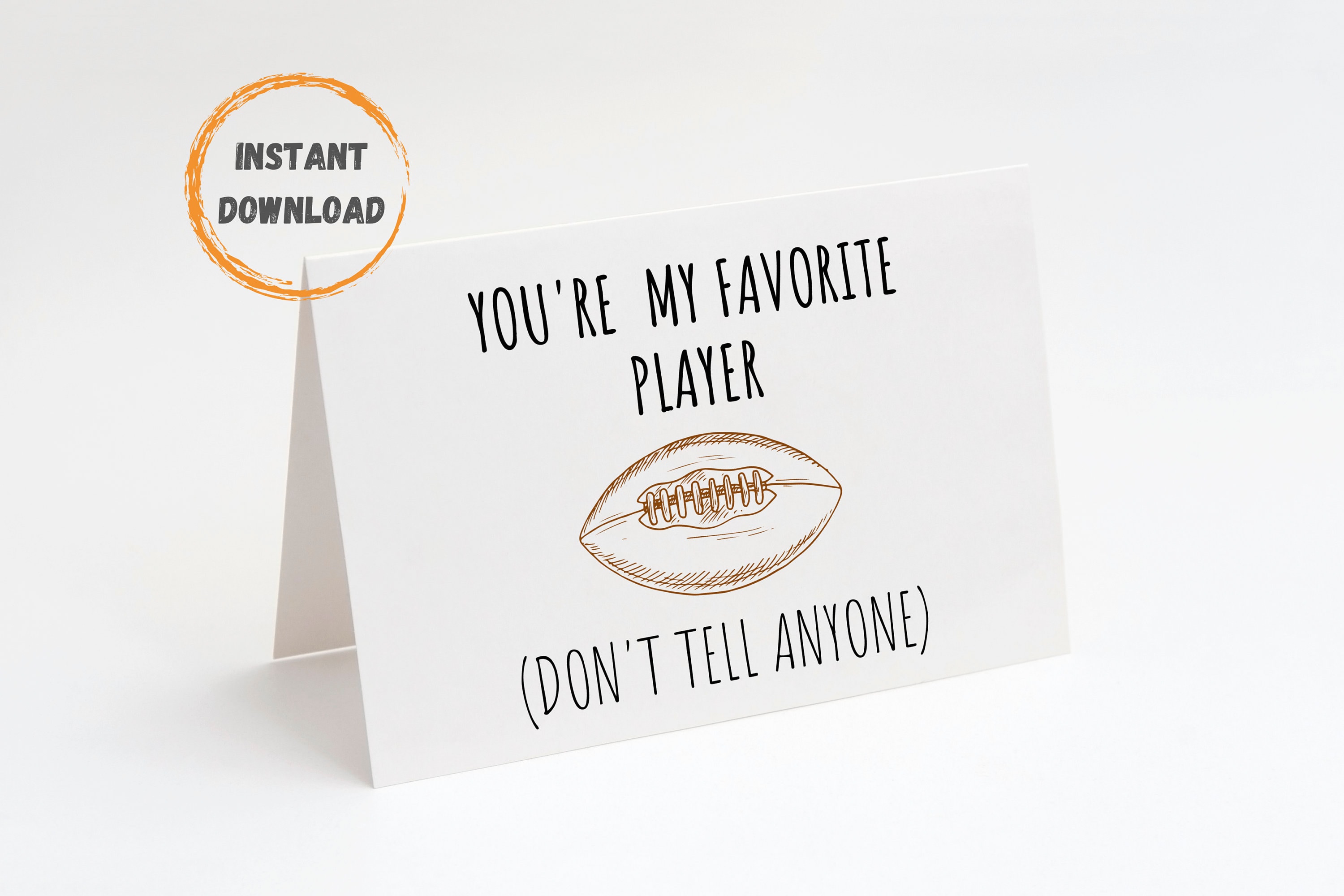 Football Greeting Card, Funny Football Player Card, Game Day, Good Luck ...