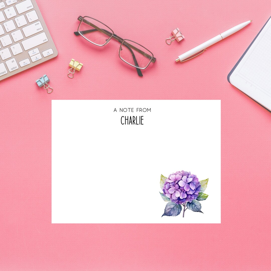 Hydrangea Stationary, Personalized Stationary, Customized Note Cards ...
