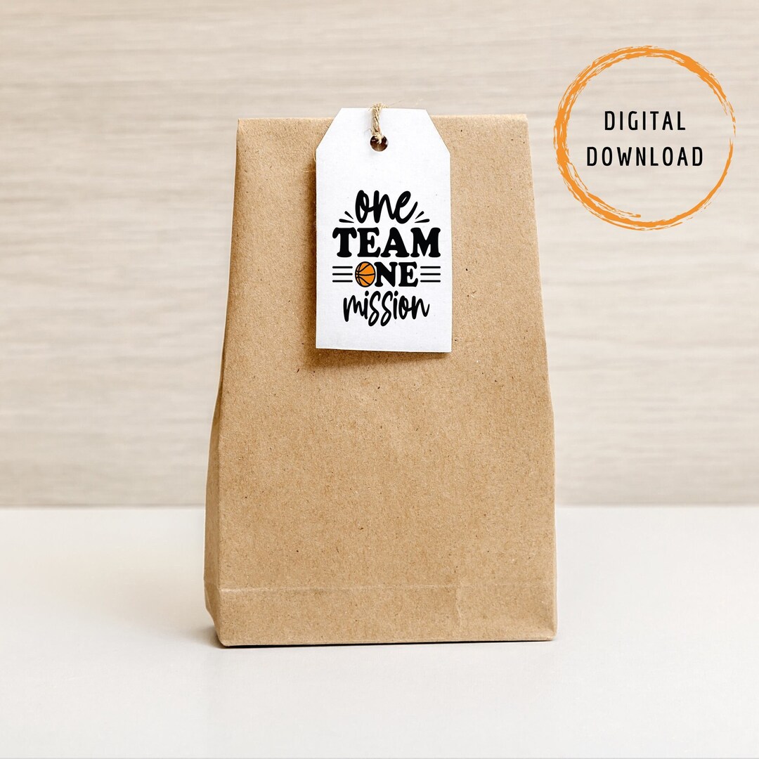 Basketball Goody Bag Tag, Printable Tags, Team Gift Tag, Team Treat Tag ...
