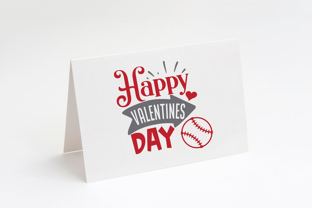 Softball Valentines Day Card, Printable Card, Digital Download ...