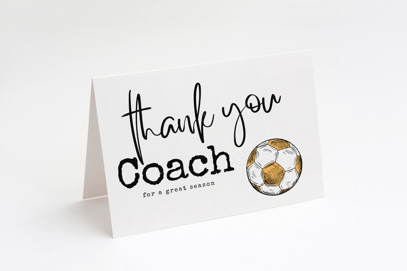 Thank You Soccer Coach Card Coach Gift Digital Download - Etsy
