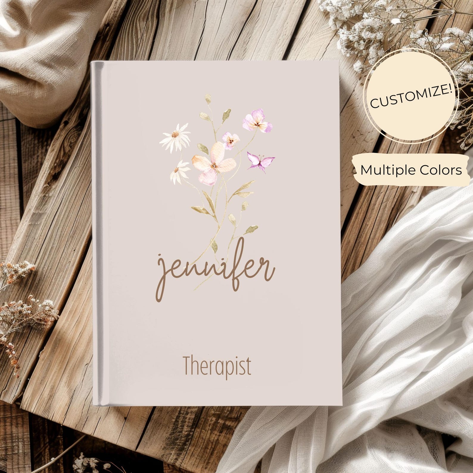 Therapist Gift, Mental Health Journal, Therapy Notes Hardcover Book ...