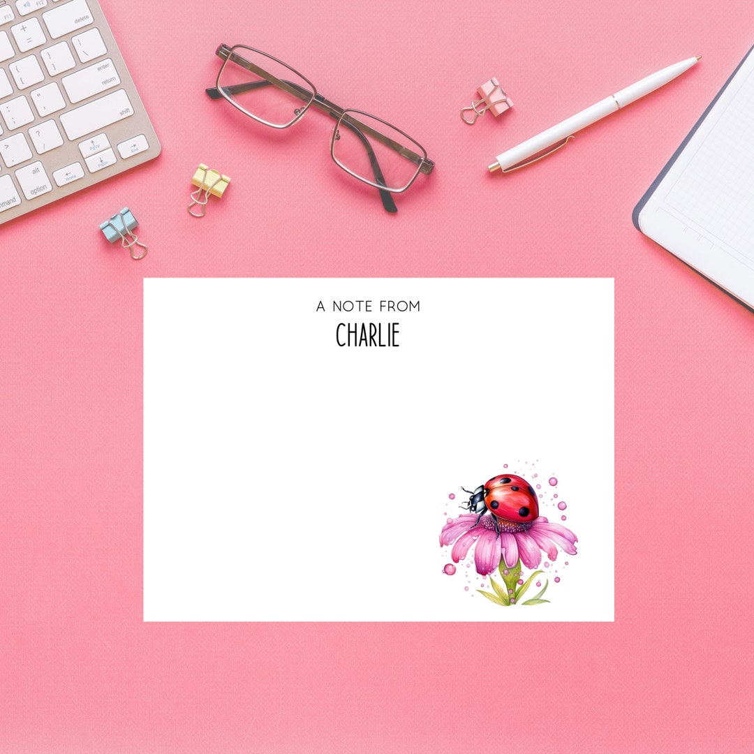 Ladybug Stationery, Personalized Stationery, Customized Note Cards ...