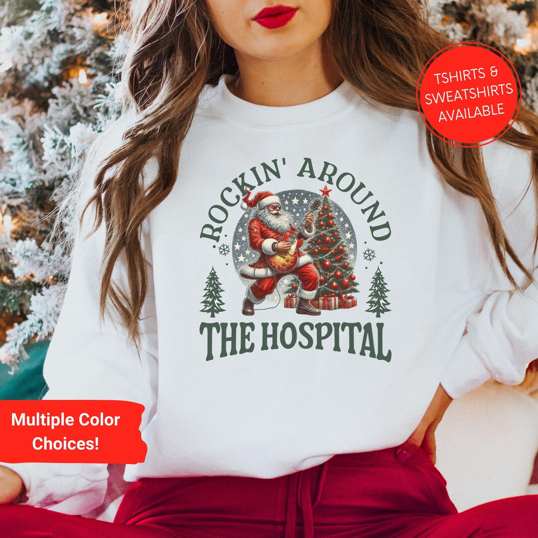 Christmas Hospital Shirt, Doctor Holiday Sweatshirt, Funny Santa ER ...