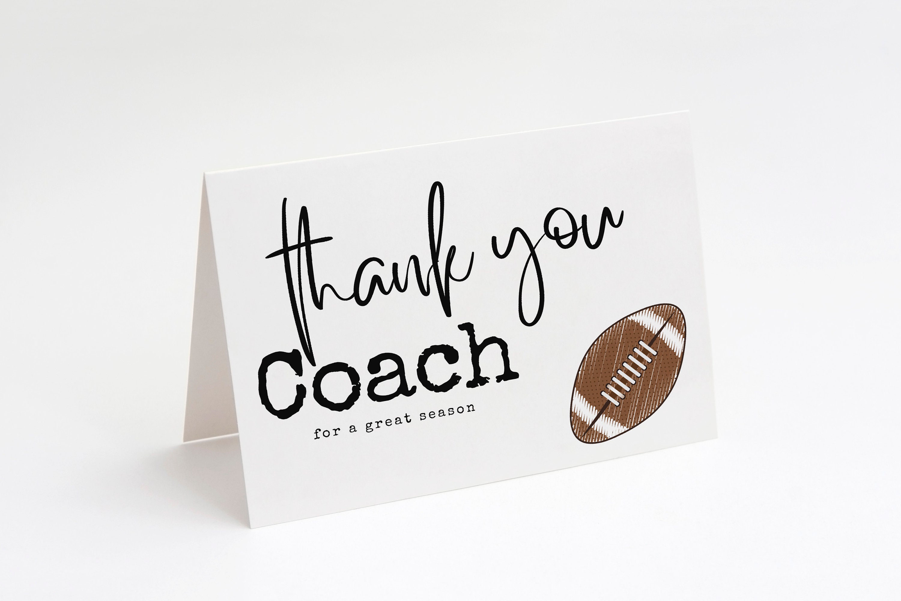 Football Coach Thank You Card Editable Card Printable Card - Etsy