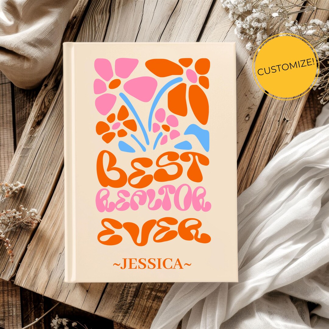 Realtor Notebook, Real Estate Agent Gift, Custom Name Journal, Thank ...