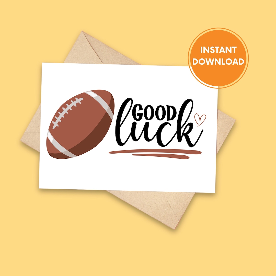 Football Good Luck Card, Printable Football Card, Team Gift, Sports ...