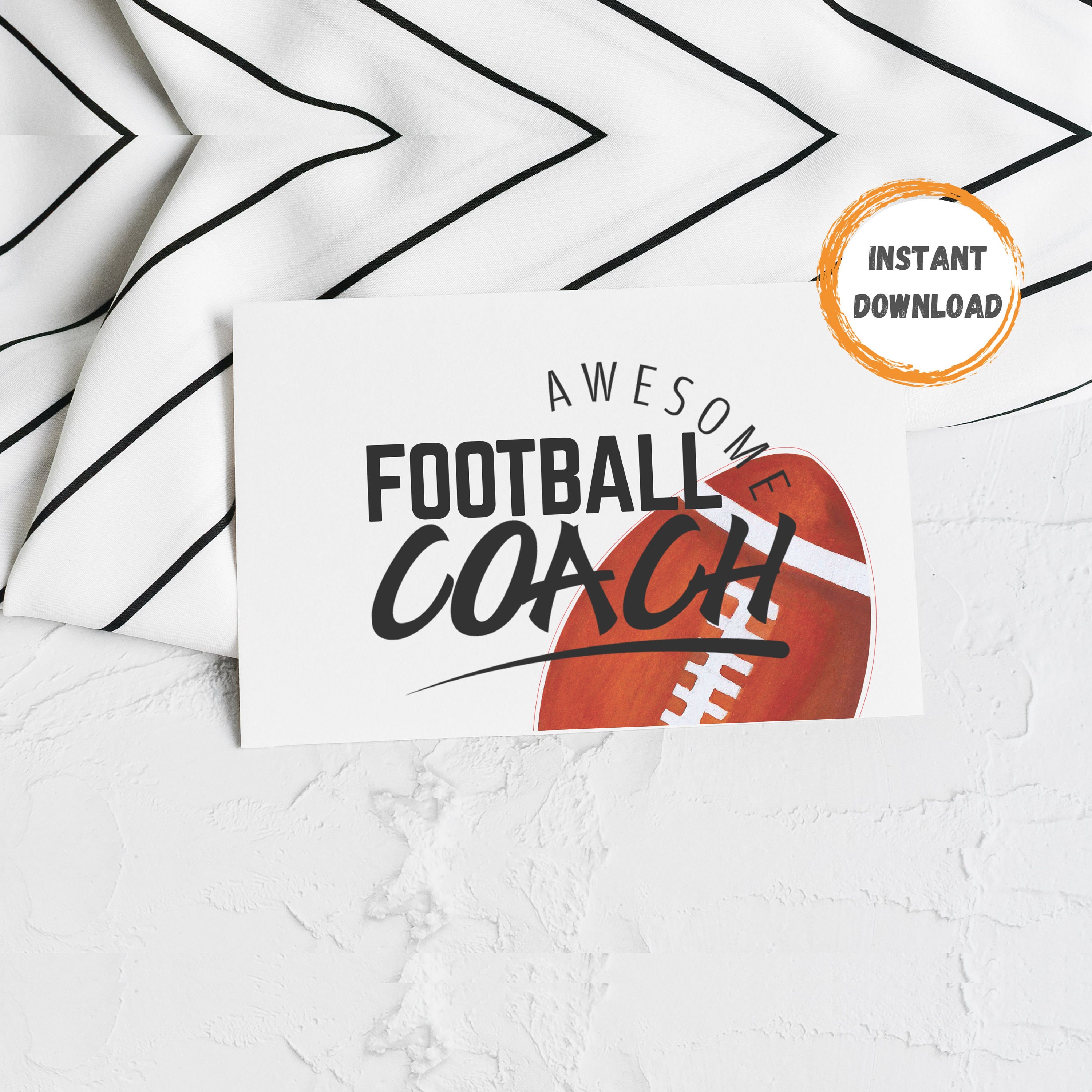 Football Coach Gift Printable Coaches Card Digital Download - Etsy