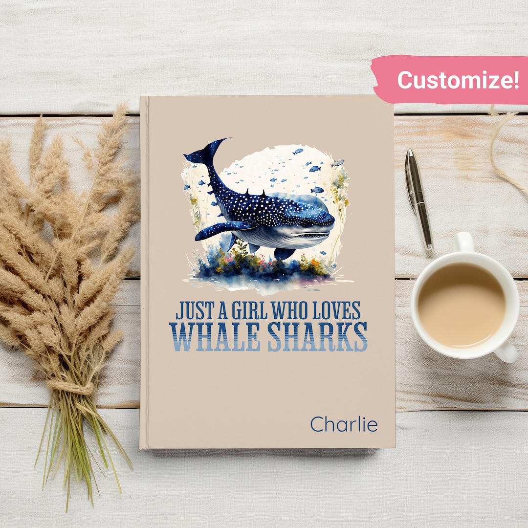 Whale Shark Journal, Personalized Notebook for Shark Lovers, Hardcover ...