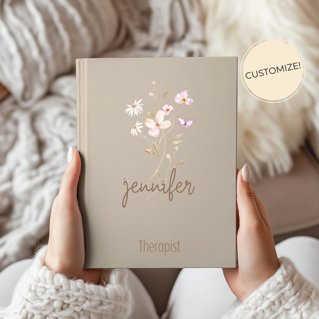 Therapist Gift, Mental Health Journal, Therapy Notes Hardcover Book ...
