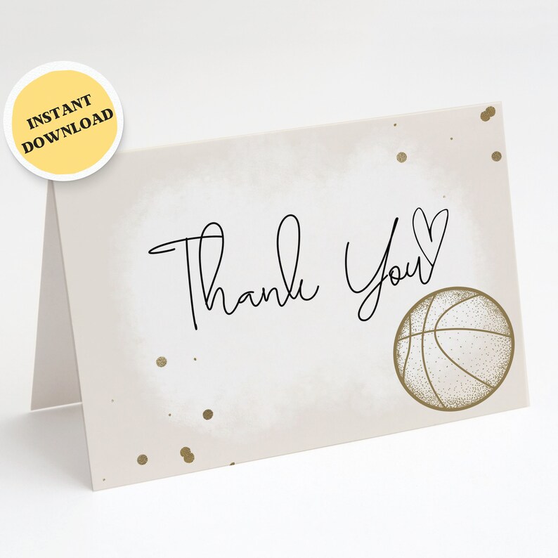 Basketball Thank You Card Printable Card for Coach Digital - Etsy