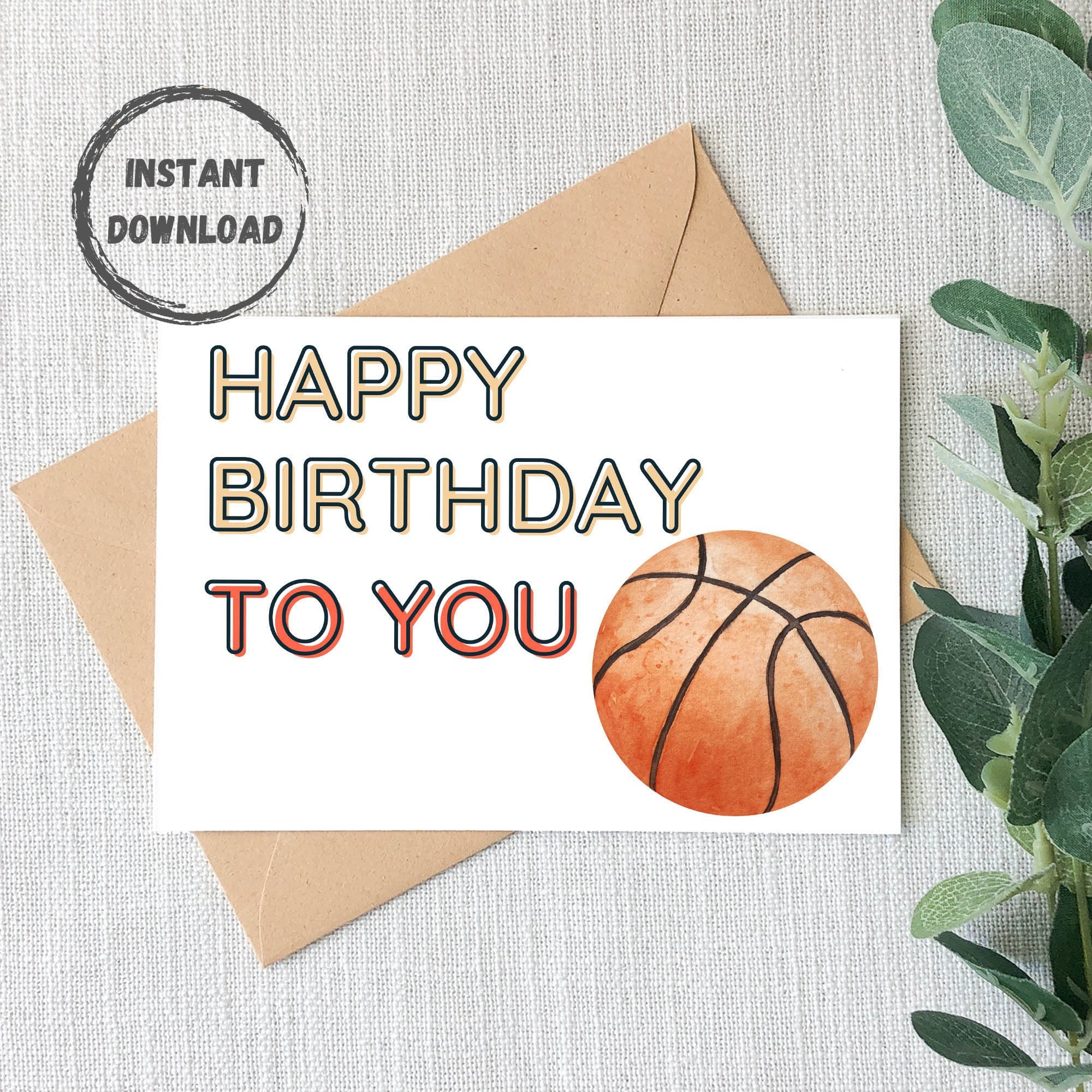Happy Birthday Card Basketball Greeting Card Printable Card - Etsy