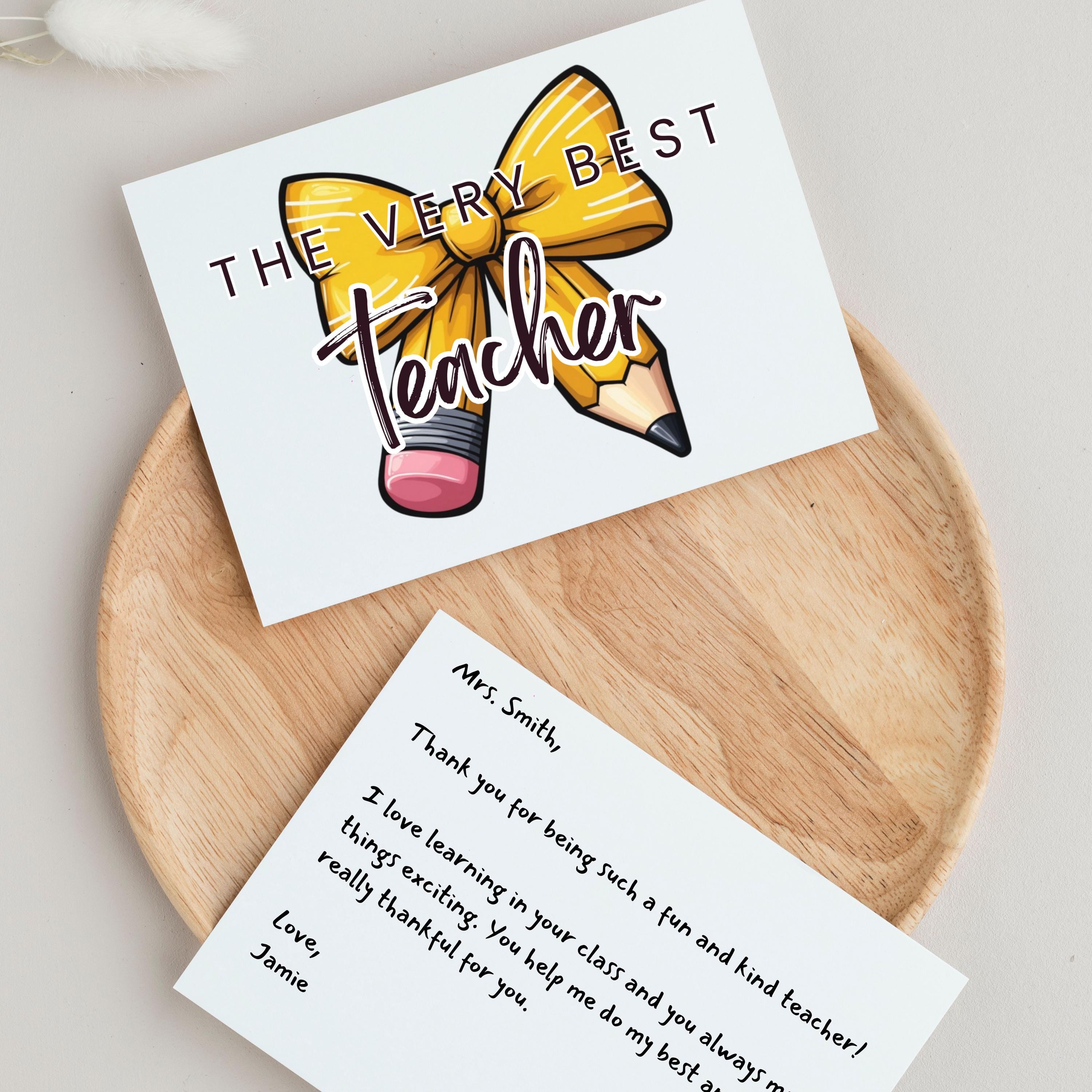 Teacher Card Printable, Teacher Appreciation Note Card, Digital ...