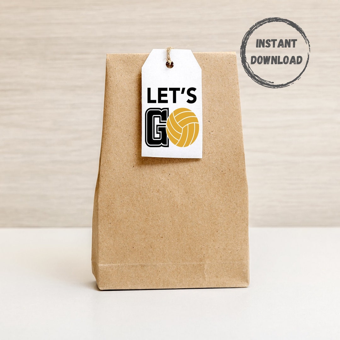 Volleyball Snack Bag Tag Printable Tags Team Gift Tag Team - Etsy