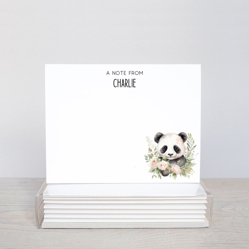 Panda Stationary, Personalized Stationary, Customized Note Cards, Cute ...