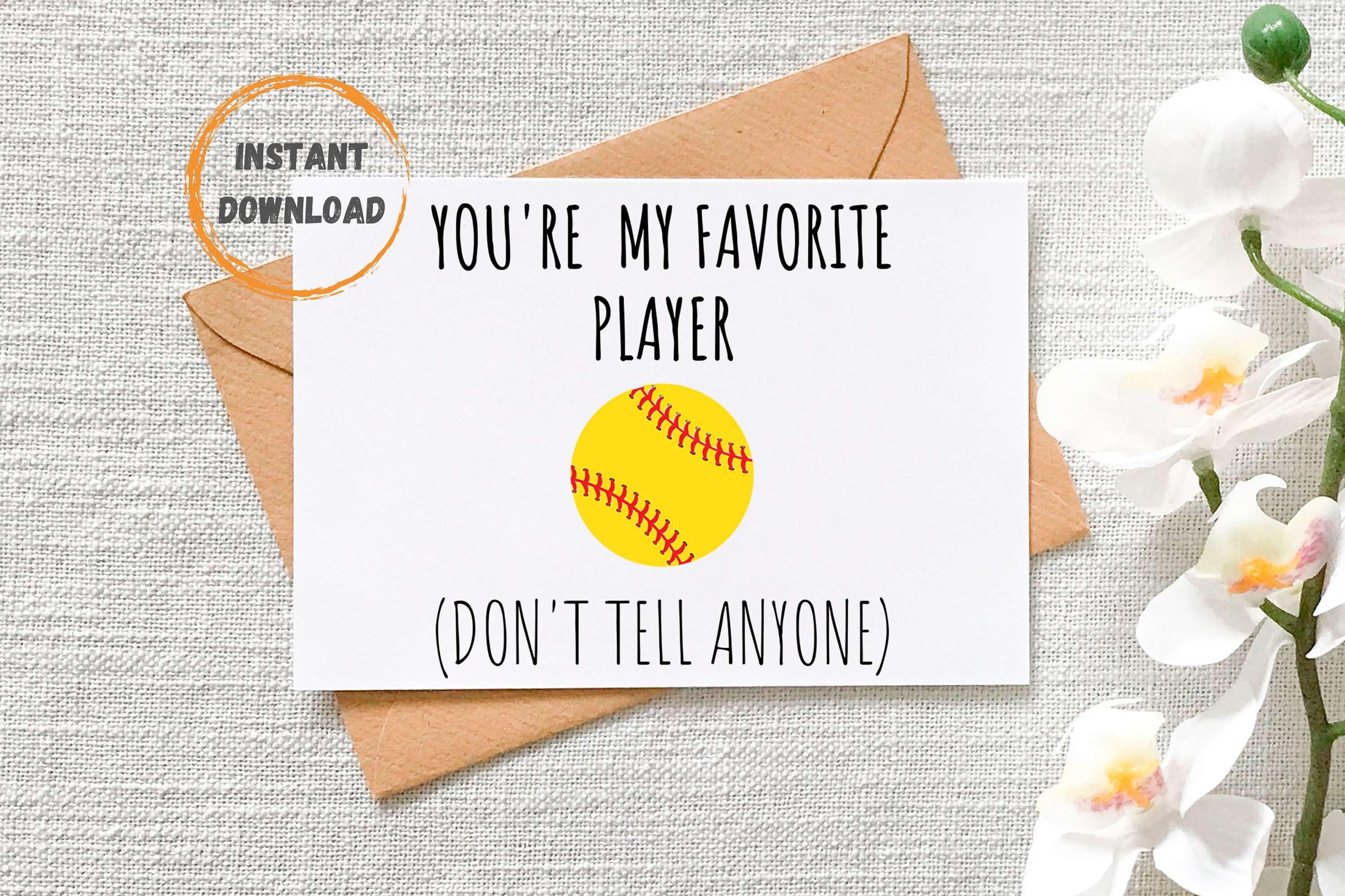Softball Card, Printable Card, Game Day, Good Luck, Softball Birthday ...