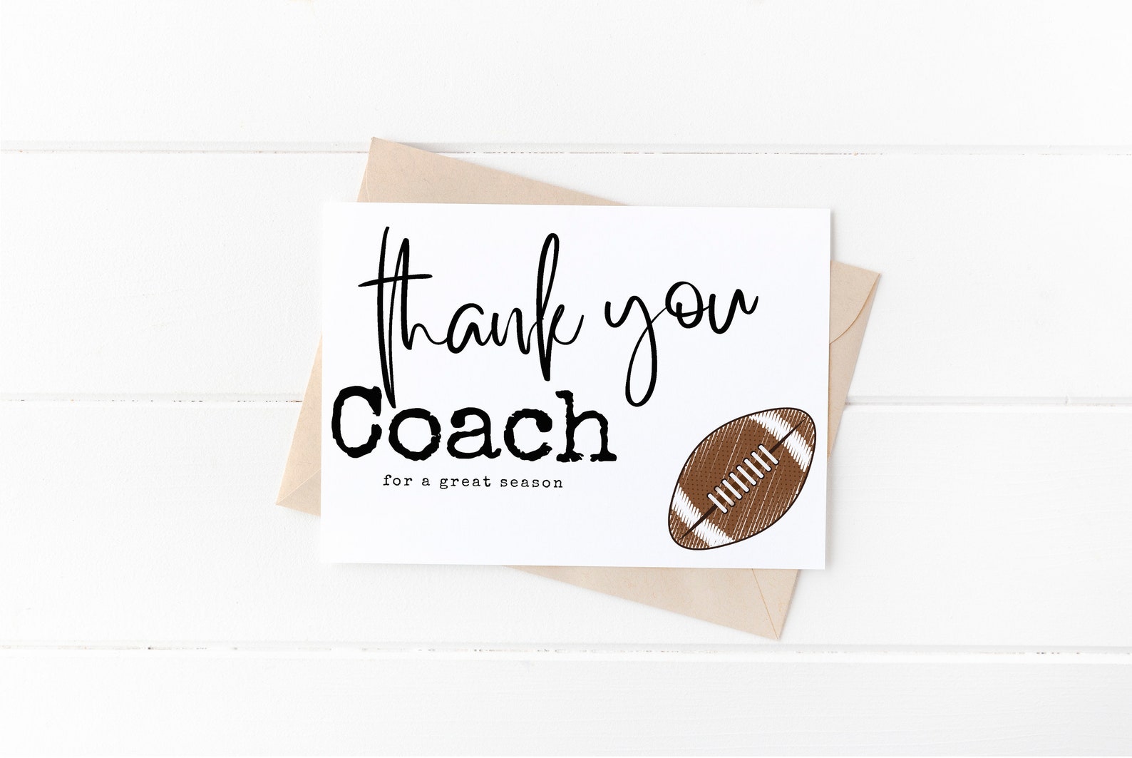 Football Thank You Coach, Printable Card for Coach, Digital Download ...