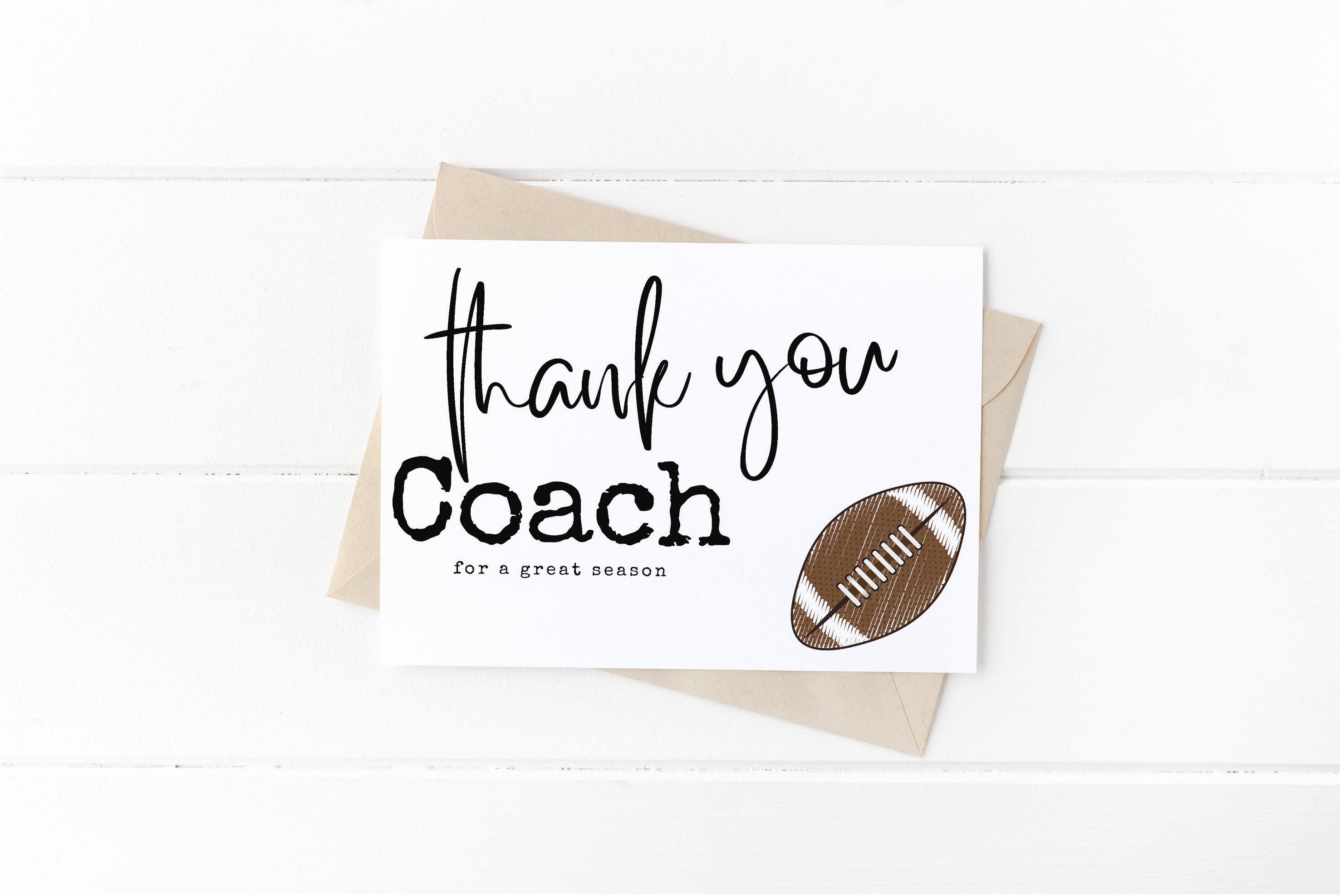 Football Thank You Coach, Printable Card for Coach, Digital Download ...