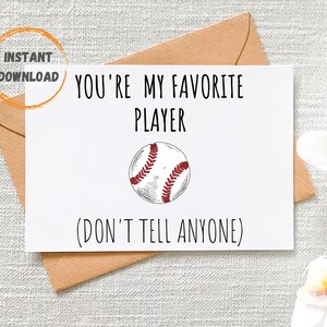 Funny Baseball Card, Printable Notecard, Game Day, Good Luck, Baseball ...