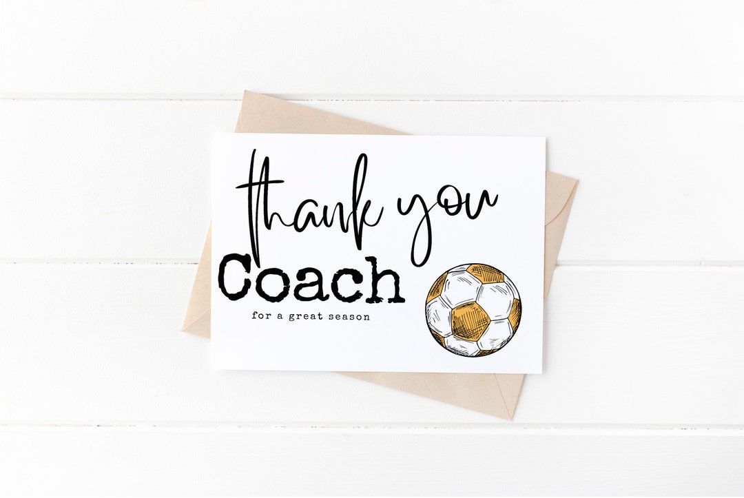 Thank You Soccer Coach Card, Coach Gift, Digital Download, Coach Gift ...