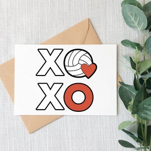 Volleyball Valentines Card, Printable Note Card, Digital Download ...