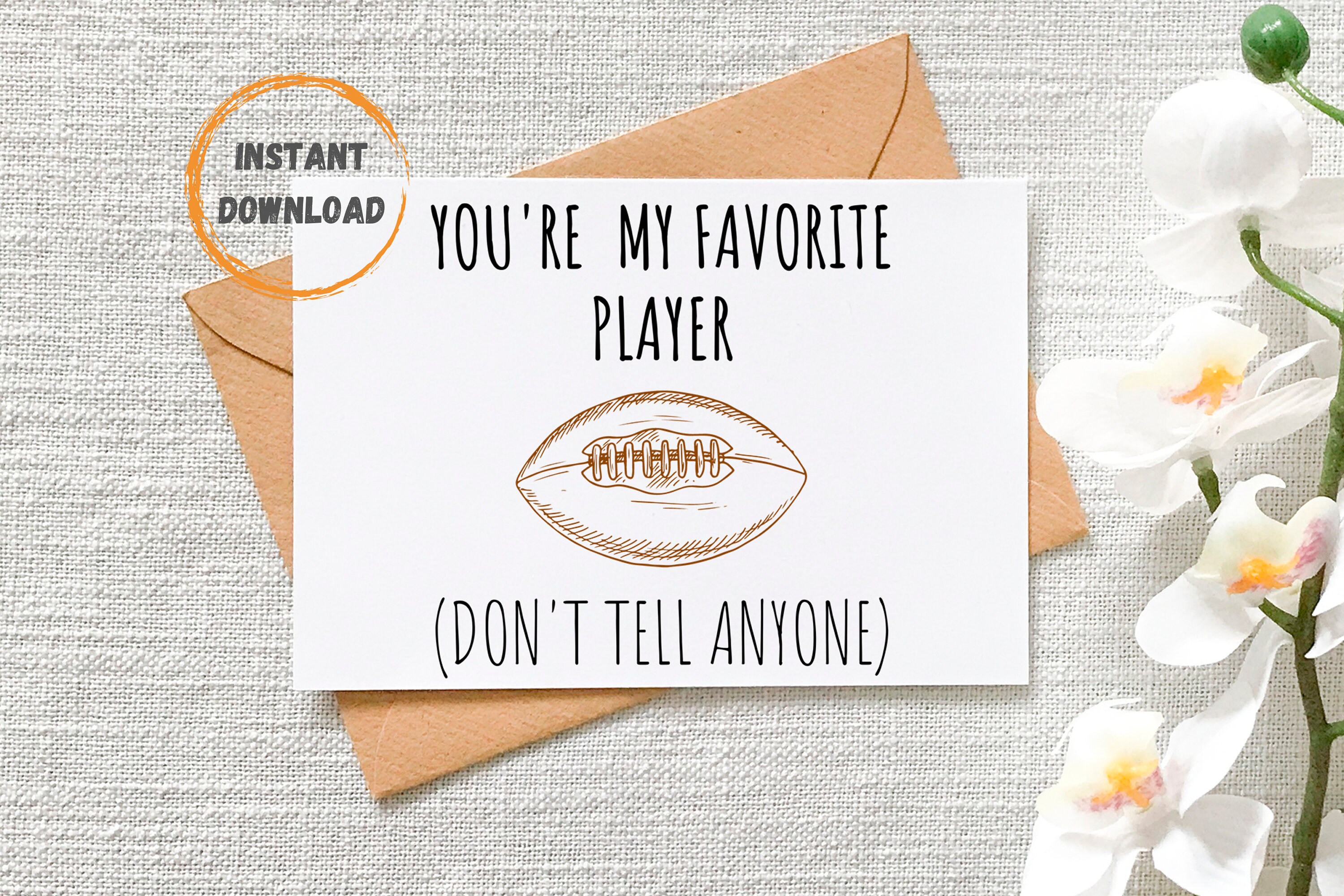 Football Greeting Card, Funny Football Player Card, Game Day, Good Luck ...