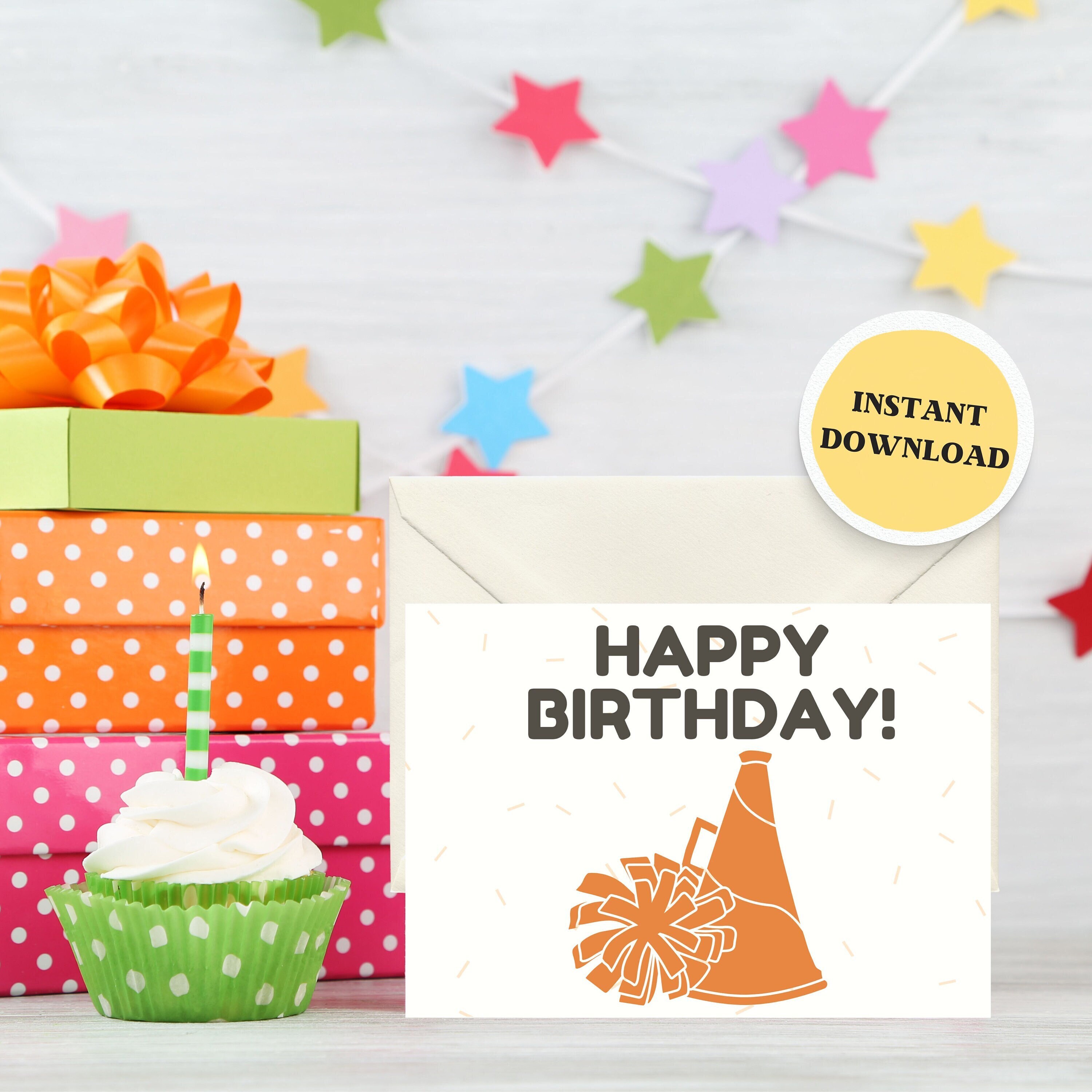 Cheer Birthday Card Printable Card Digital Download 5x7 PDF - Etsy