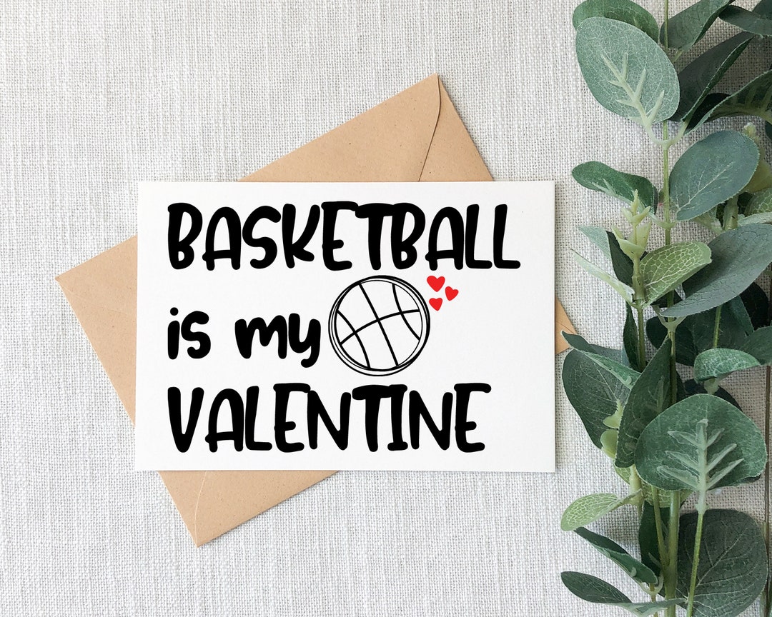 Basketball Valentine Card, Printable Note Card, Digital Download ...