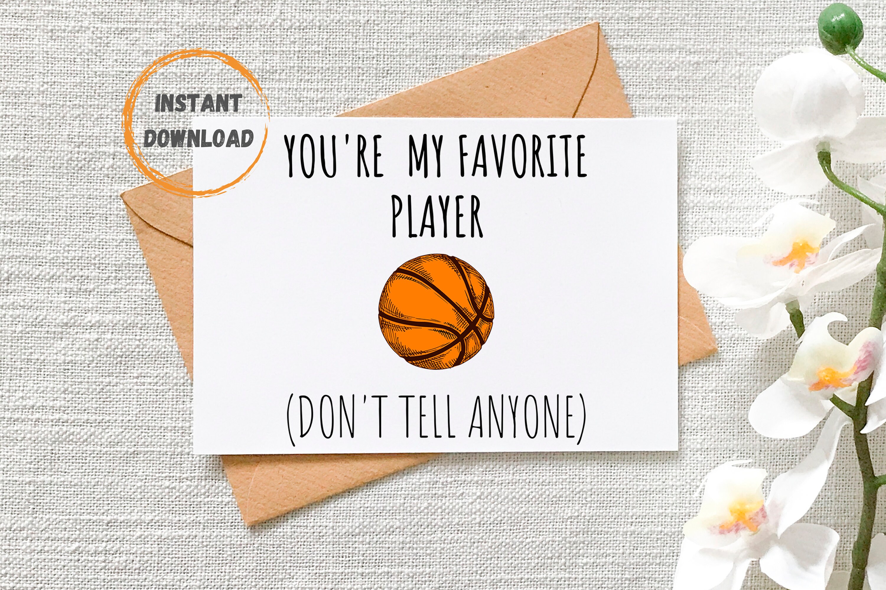 Basketball Card, Printable Card, Game Day, Good Luck, Basketball ...