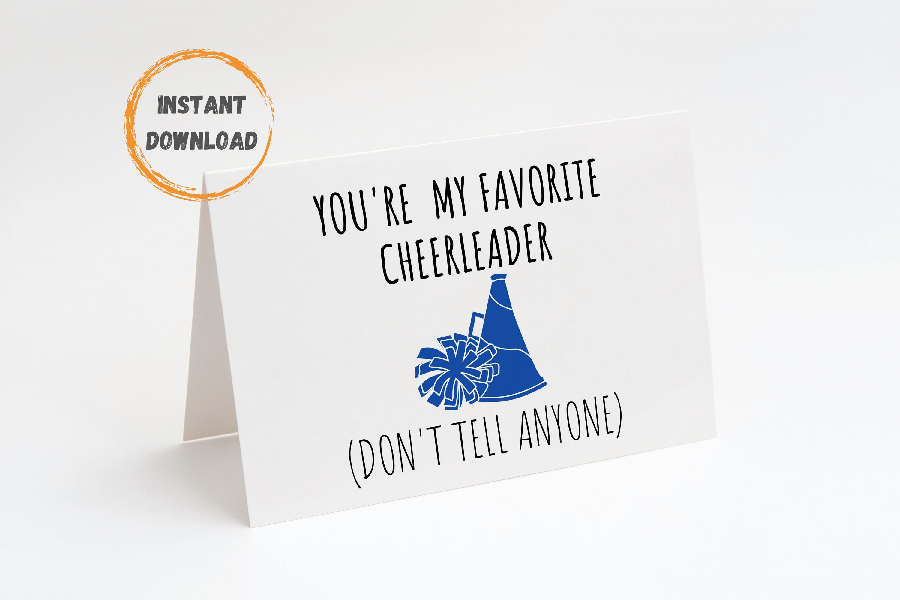Cheer Card, Printable Blank Card, Game Day, Good Luck, Cheerleader ...