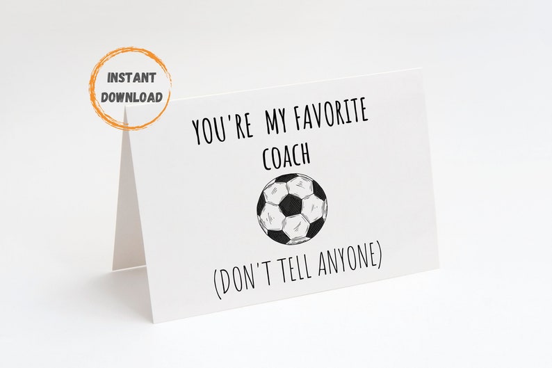 Soccer Coach Card Printable Card Digital Download Funny - Etsy