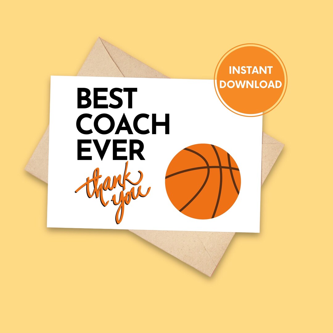 Basketball Coach Card, Printable Card, Best Coach Ever, Basketball ...