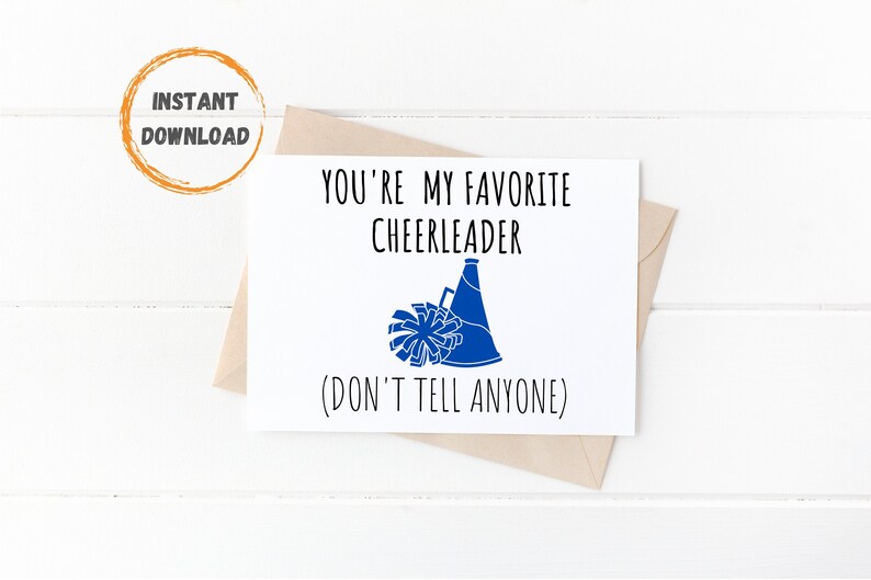 Cheer Card, Printable Blank Card, Game Day, Good Luck, Cheerleader ...