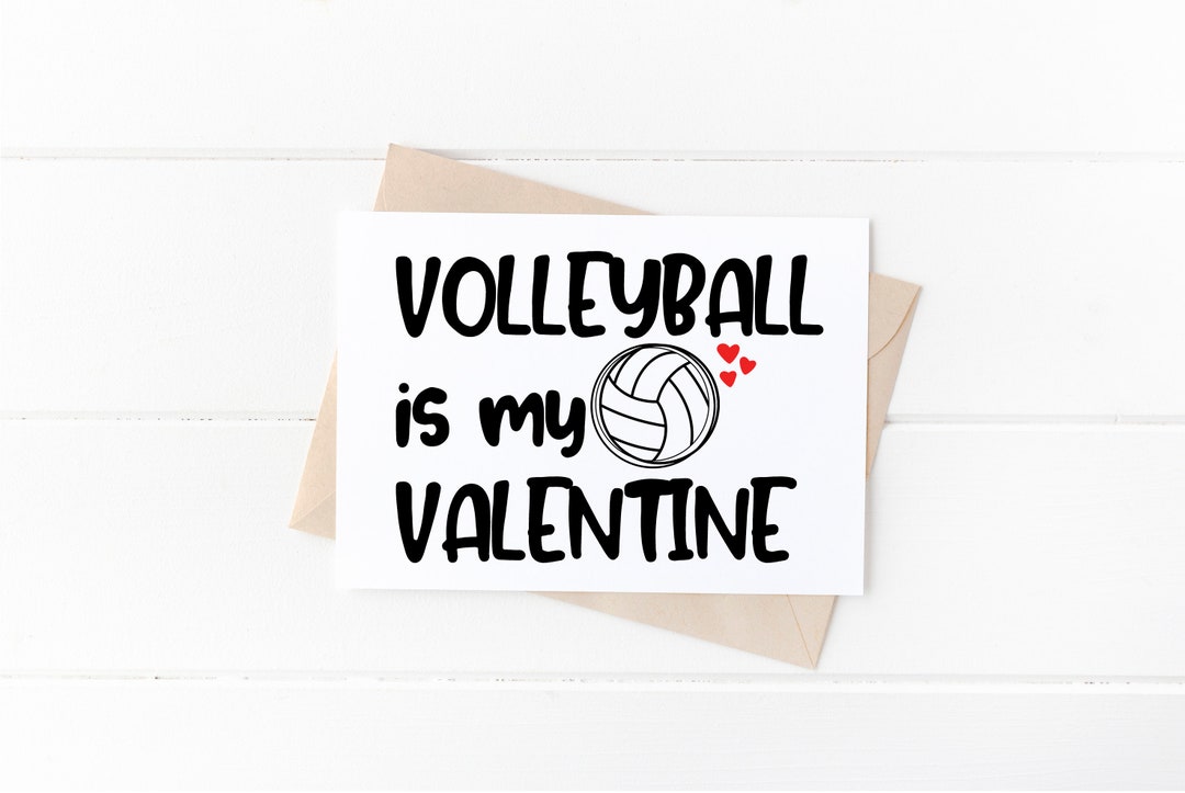 Volleyball Valentines Day Card, Printable Note Card, Digital Download ...